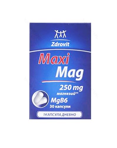 Maxi Mag 250 mg. 30 capsules Zdravit / Макси Маг 250 мг. 30 капсулии ...