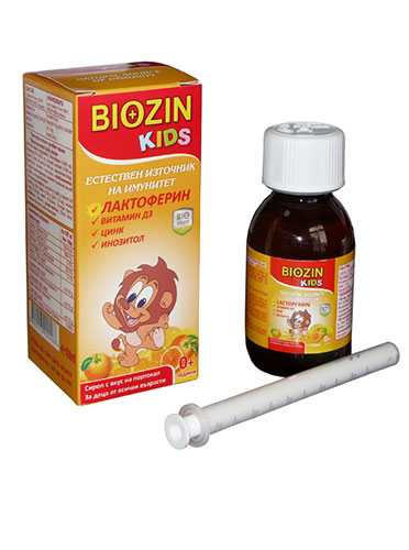 Biozin kids + lactoferin syrup 100 ml. / Биозин кидс с лактоферин сироп ...