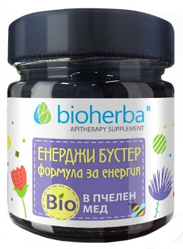 БИОХЕРБА ЕНЕРДЖИ БУСТЕР ФОРМУЛА ЗА ЕНЕРГИЯ В БИО ПЧЕЛЕН МЕД 280 г | Apteka24.bg