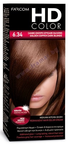 ФАРКОМ HD БОЯ ЗА КОСА № 6.34 МЕДНО ЗЛАТНО ТЪМНО РУСО | Apteka24.bg