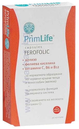 ПРИМЛАЙФ ФЕРОФОЛИК капсули * 30 | Apteka24.bg