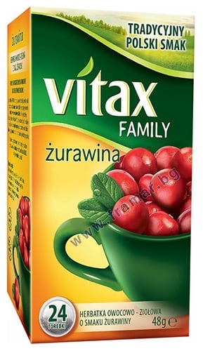Vitax tea Cranberry 24 filter packets / Чай Витакс Червена боровинка 24 ...