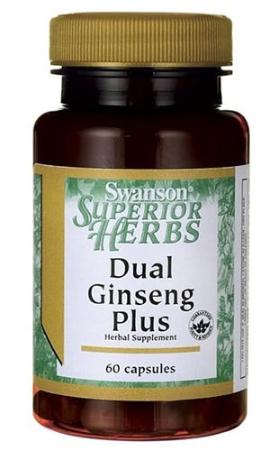 Swanson Dual ginseng plus 60 capsules / Суонсън Двоен жен шен плюс 60 ...